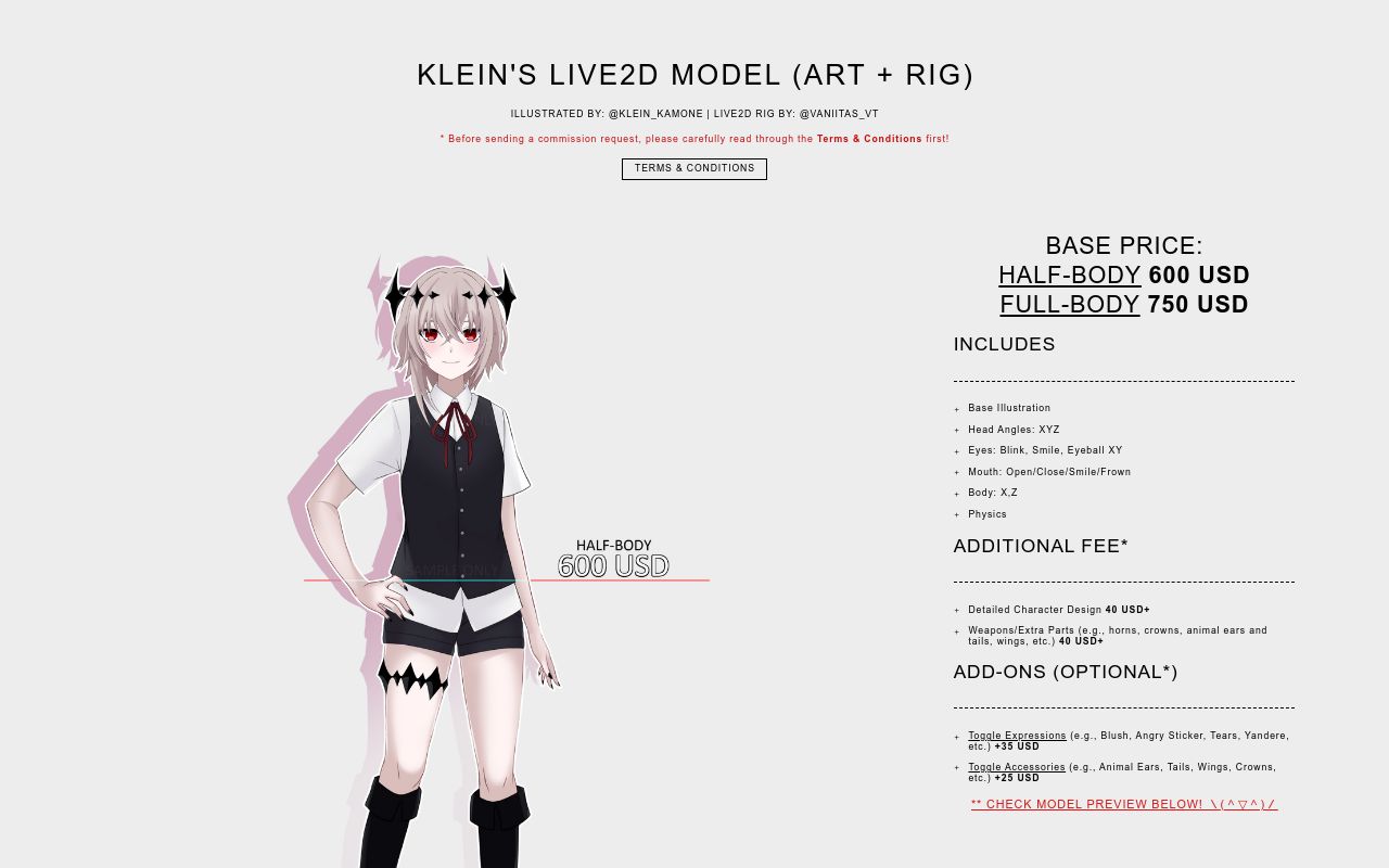 Klein Live2D Commissions